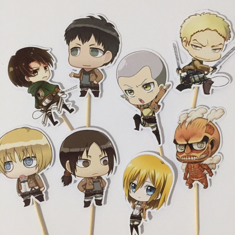 12pcs Attack on Titan Chibi Cupcake Toppers | Shopee Philippines