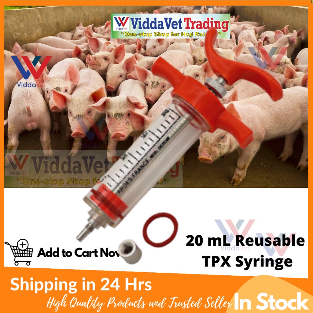 20 ml Stainless steel TPX Syringe for Veterinary medicine Reusable ...