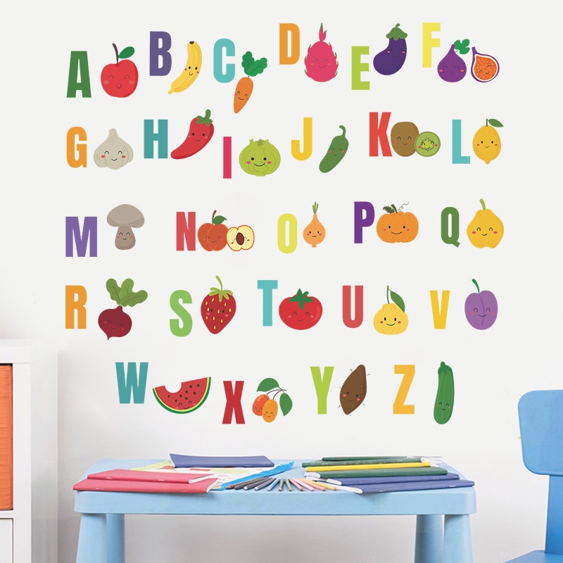 Cartoon English Letter Bedroom Early Education Beautification ...