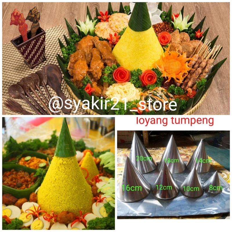 Brasstumpeng/mini tumpeng rice tin/plain cone cone tin | Shopee Philippines