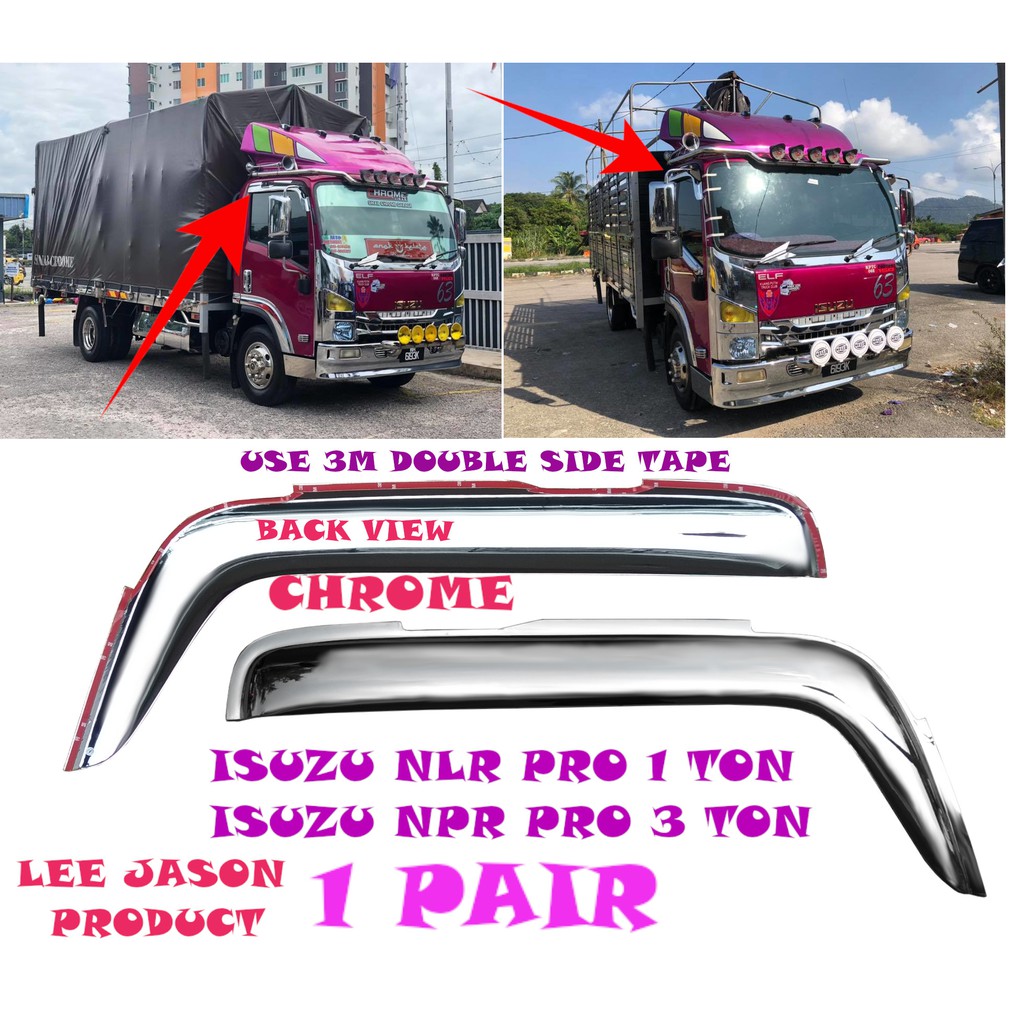 J134S04 ISUZU NLR PRO,NPR PRO DOOR VISOR CHROME OR BLACK | Shopee ...