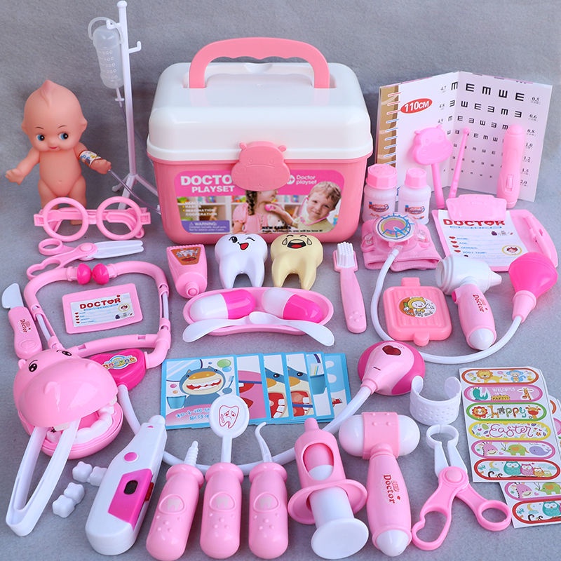 Children's Toy Baby Stethoscope Injection Toolbox Little Doctor Playing ...