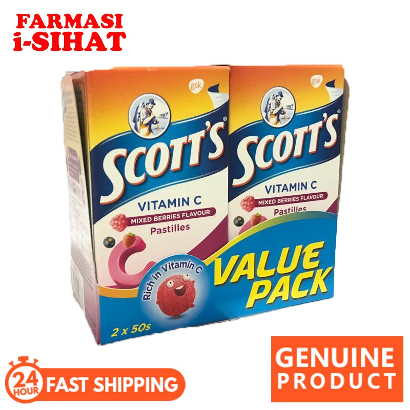 Scott's Vitamin C Mixed Berries Flavour 2x50's (Value Pack) | Shopee ...