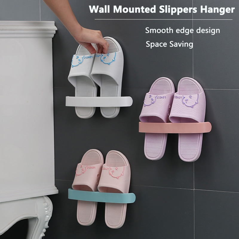 Bathroom Wall Mounted Slippers Hanger Shoe Organizer Shoe Rack Can ...