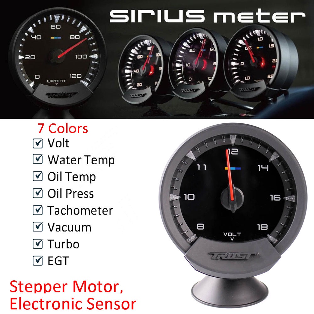 GReddy Sirius Meter Series Trust 74mm 7 Colors Water Temp Oil Temp Oil Press Turbo Boost Auto ...