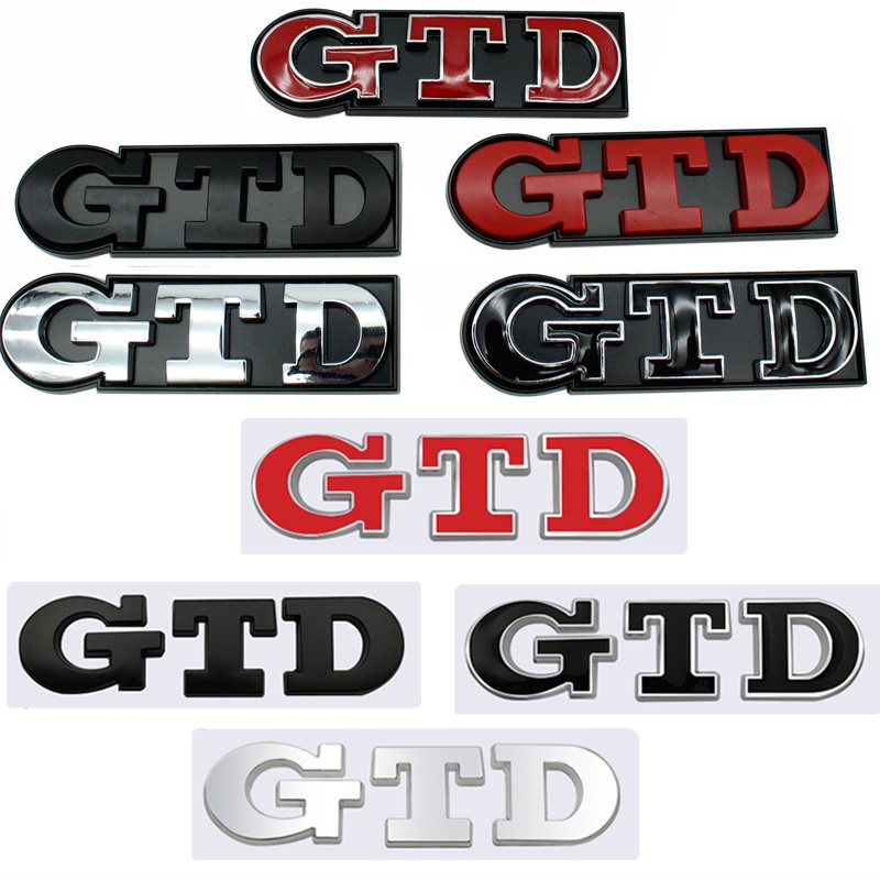 Car 3D Metal GTD Logo Decals Head Grill Emblem Rear Badge For VW ...