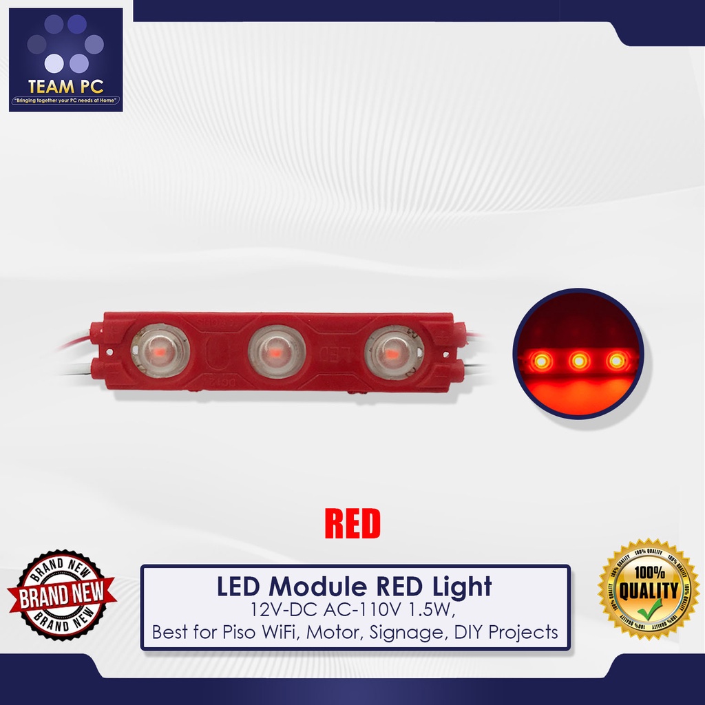 LED Module RED Light, 12V-DC AC-110V 1.5W, Best for Piso WiFi, Motor ...