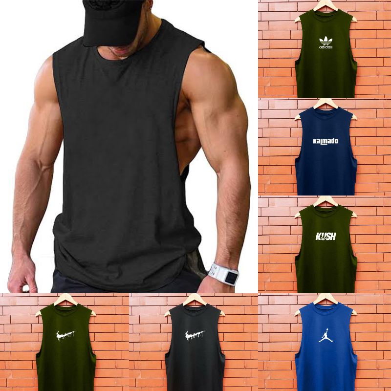 Muscle Tee Fit Sando Plain For Men Top Tank Stretchable Gym Cotton ...