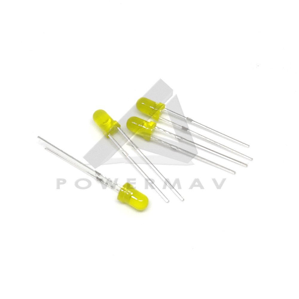 4pcs 3mm led yellow Light Emitting Diode 3V DC for pcb breadboard ...
