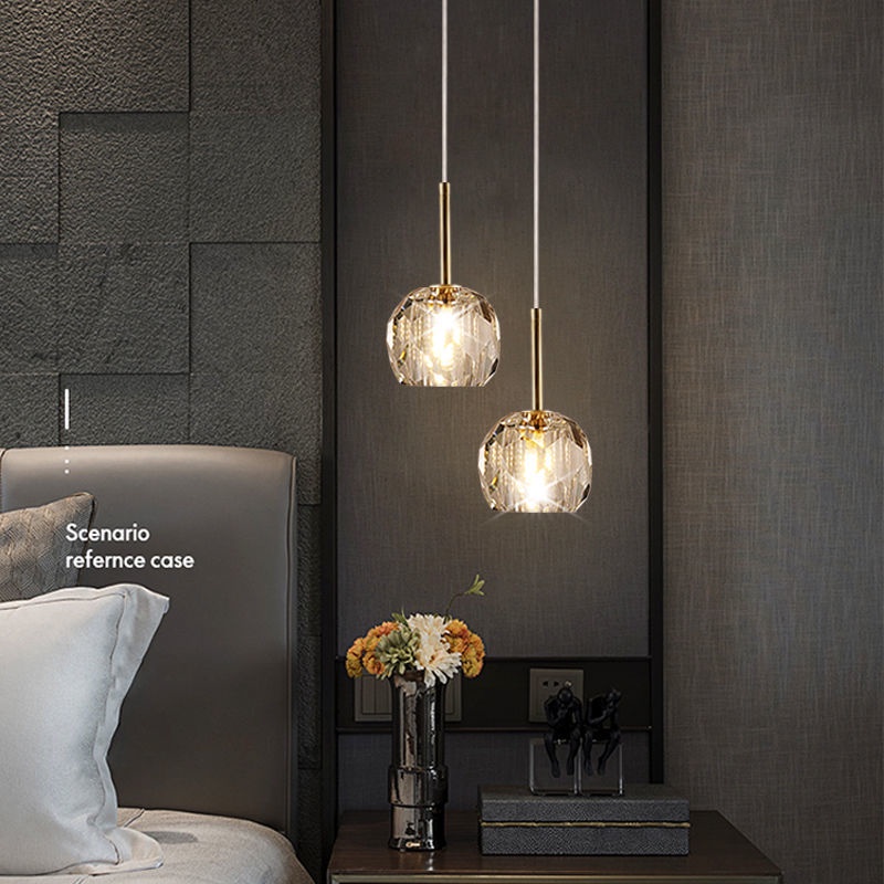 AIMI Bedside Pendant Chandelier K9 Crystal Droplights Ceiling Light ...