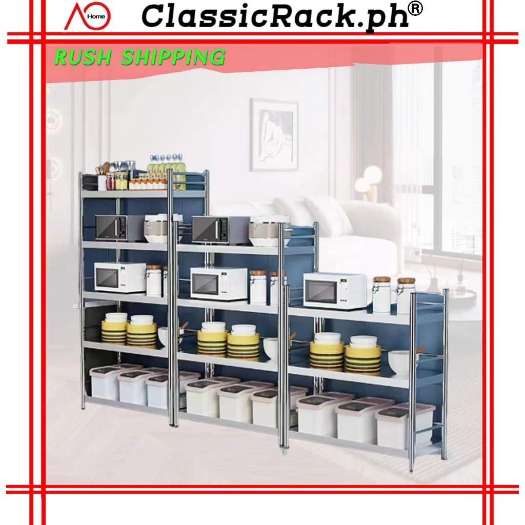 COD 4-Layer Stainless Kitchen Rack / Stainless Steel Kitchen Shelf ...