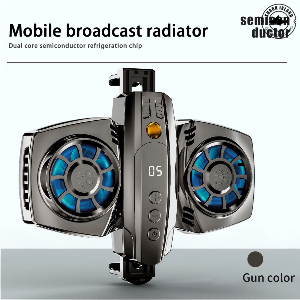Mobile Phone Cooler Gaming Radiator RGB Dual Core Rapid Cooling Fan ...
