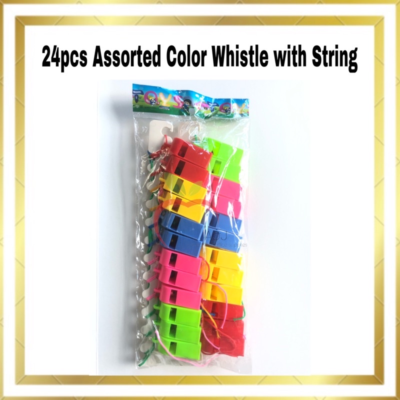 24pcs Assorted Color Whistle with String | Shopee Philippines