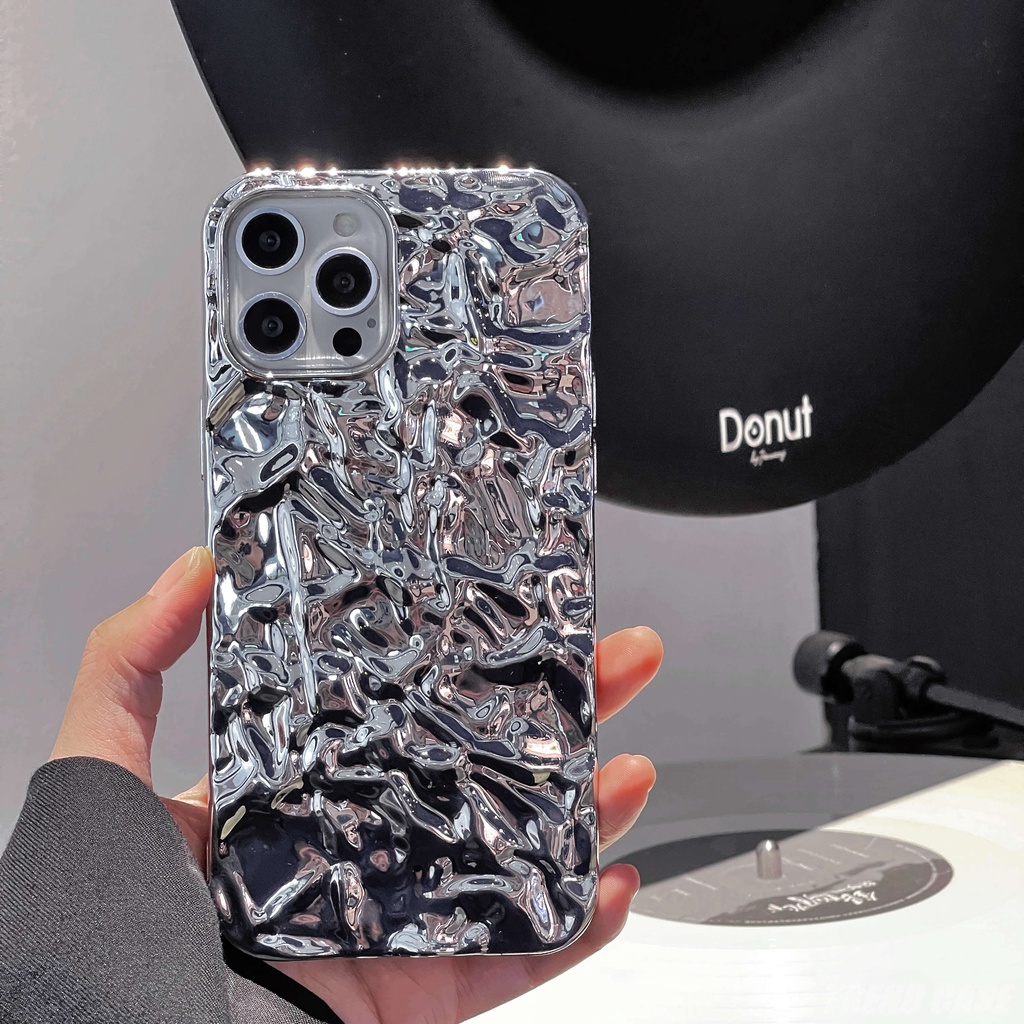 Luxury Silver Tin Paper Pattern Phone Case for iphone 16 15 14 13 11 12 ...