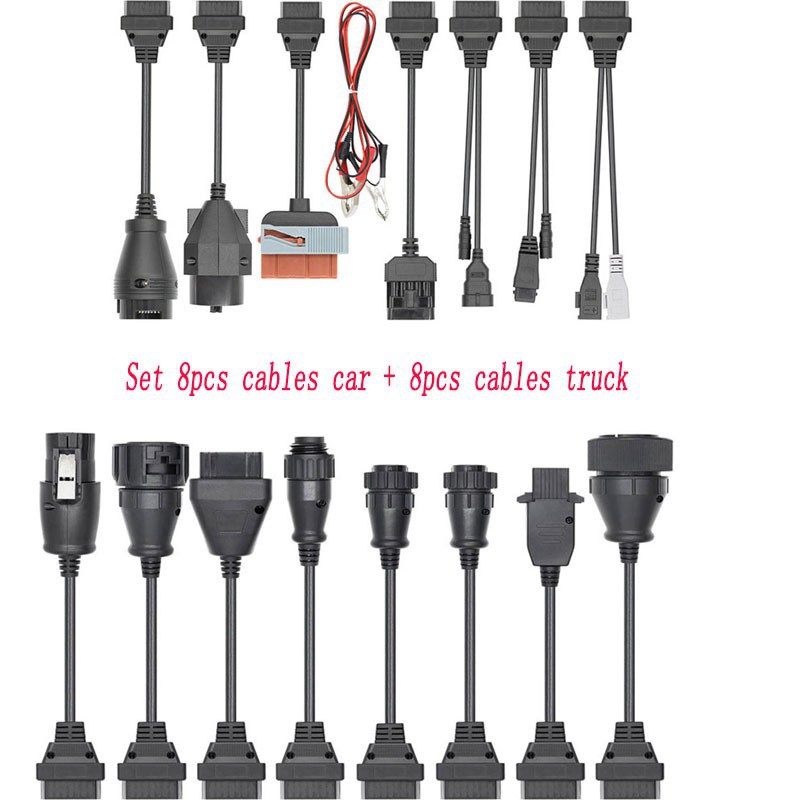 Full set 8 Car Truck Extension Cables OBD to OBD2 Car diagnostic ...