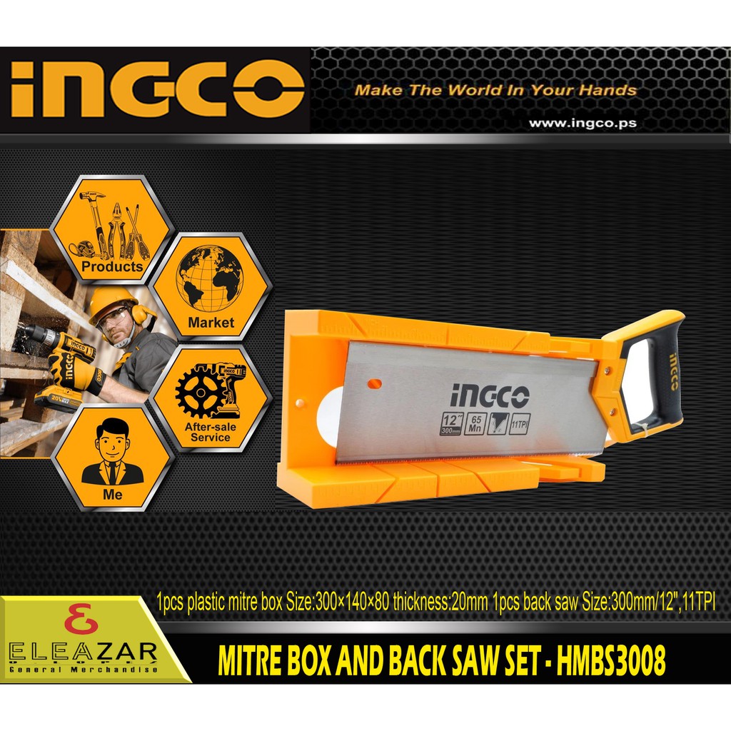 INGCO - Mitre Box and Back Saw Set HMBS3008 | Shopee Philippines