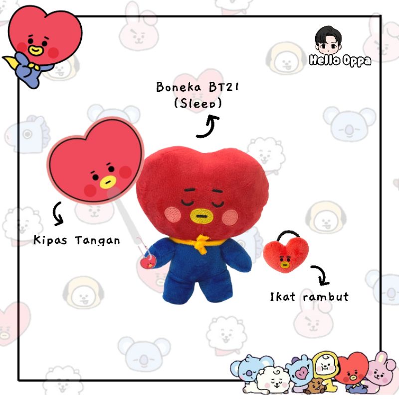 Bts Bt21 Sleeping Doll Character Tata Set | Shopee Philippines
