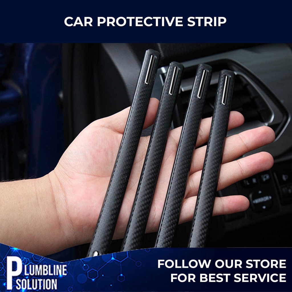 4 Pcs Car Protective Strip Guard Edge Corner Protection Strip (Carbon ...