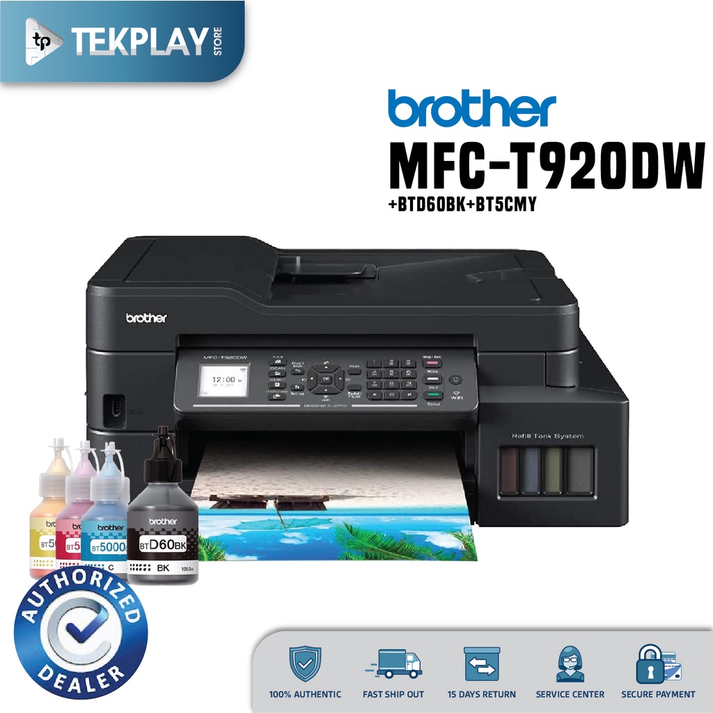 Brother MFC-T920DW Ink Tank Printer + BTD60BK + BT5000CMY | Shopee Philippines