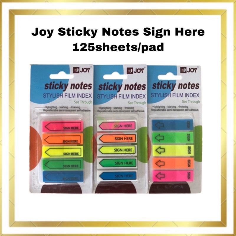 Sign Here Sticky Notes Joy | Shopee Philippines
