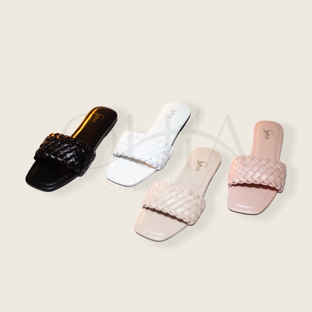QUIA | KATRINA FLAT SANDALS (LOCALLY MADE) | Shopee Philippines