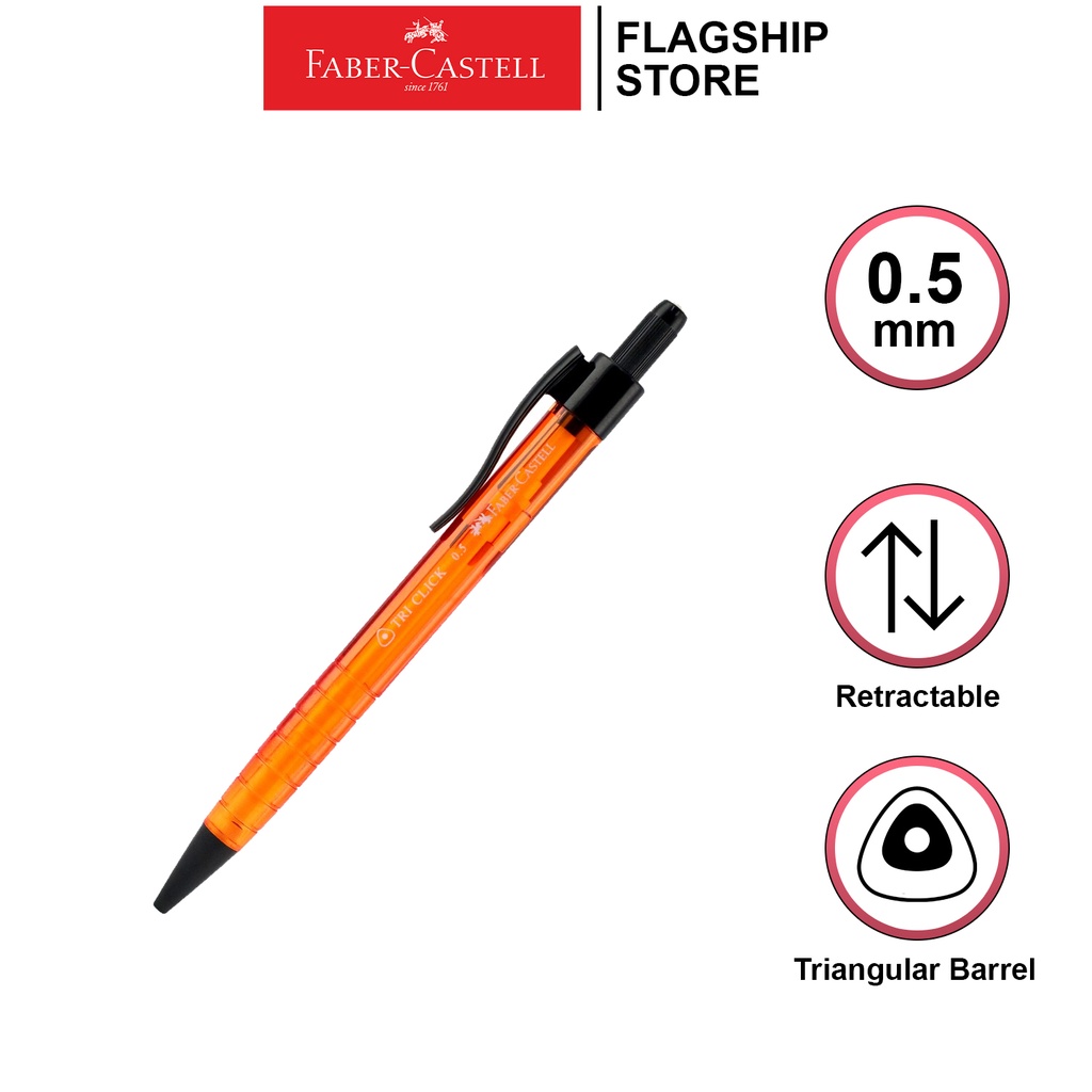 Faber-Castell TRI-CLICK 0.5 Mechanical Pencil Ice Color Orange ...