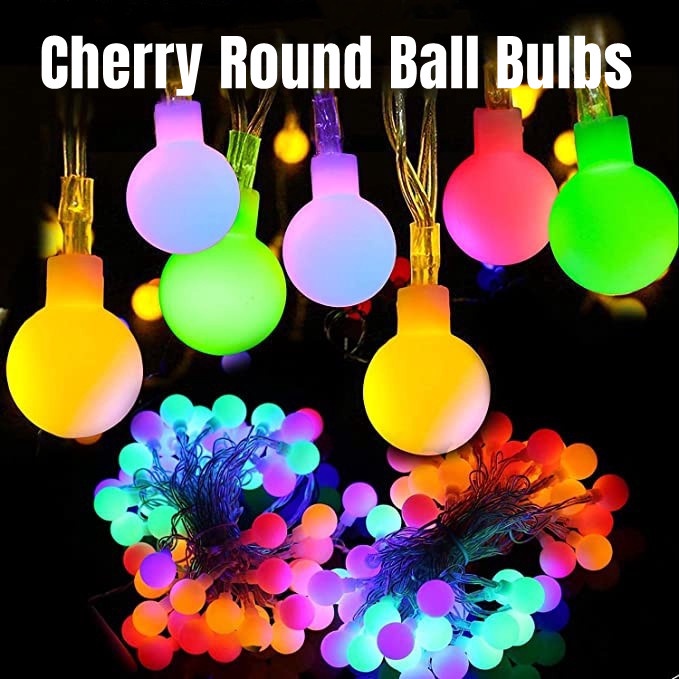 20M 200LED Bulb Ball String Fairy Lights Cherry Round Ball Bulbs ...