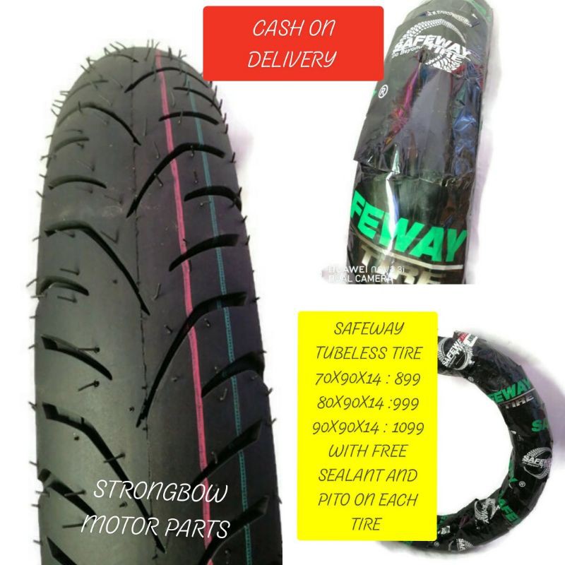 SAFEWAY TUBELESS TIRES WITH FREE PITO AND SEALANT | Shopee Philippines