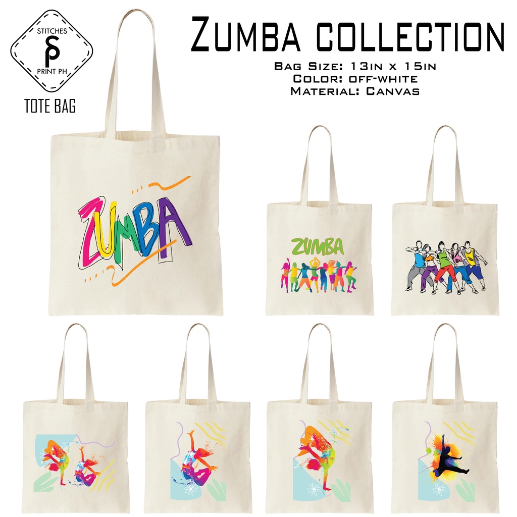 S&P Tote Bag Zumba (13x15in Canvas) Without Zipper | With Zipper ...