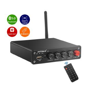 AIYIMA B01 Bluetooth 5.0 TPA3116 Subwoofer Amplifier 50Wx2+100W USB HiFi Stereo Digital 2.1 ...