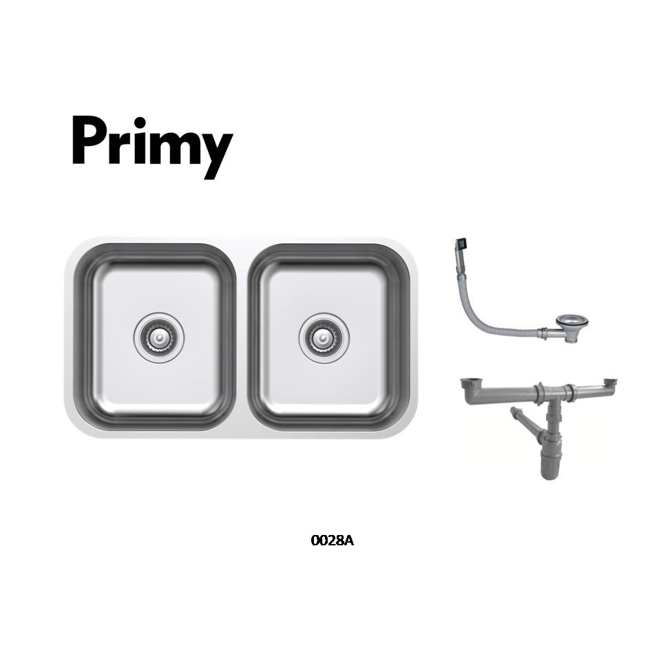 PRIMY 2 bowl under mount kitchen sink with overflow by Sanitec | Shopee ...