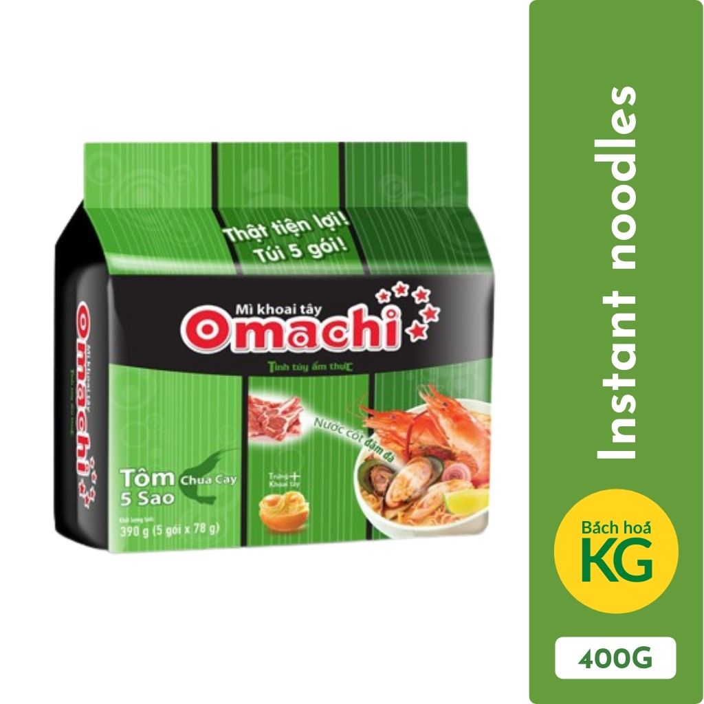 Omachi spicy and sour shrimp noodles 400g (80g x 5s) - Mi serega - 方便面 - Mì Omachi vị tôm chua ...