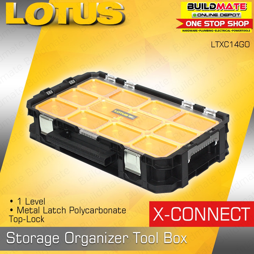 BUILDMATE Lotus X-CONNECT Organizer Tool Box Plastic Organizer Storage ...
