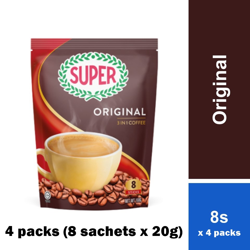 (4 PACKS) SUPER Original 3in1 Instant Coffee | Shopee Philippines