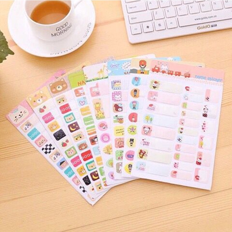 Waterproof Cartoon Name Sticker Children Classification Label Sticker ...