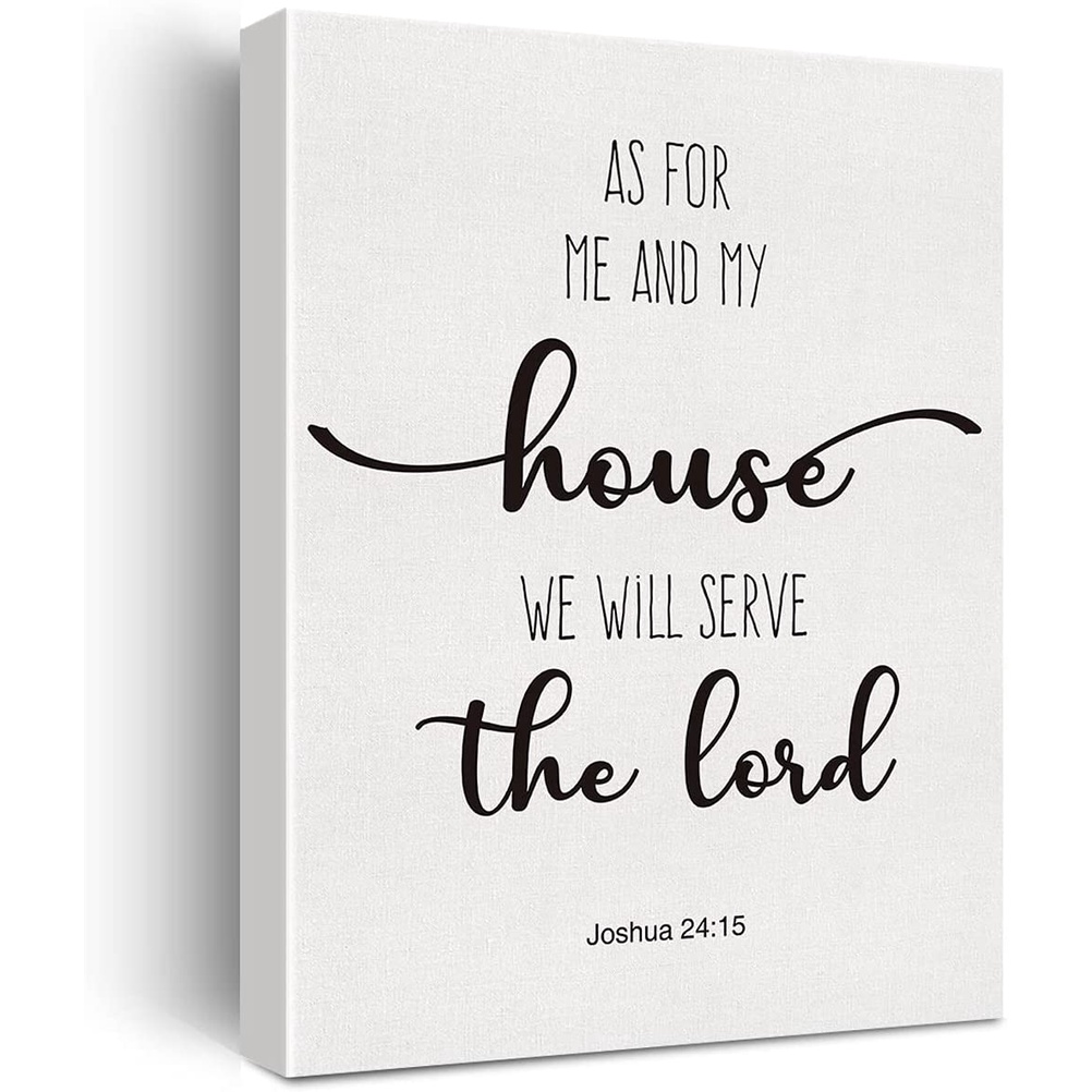 Bible Verse Art Wall Decor Joshua 24:15 We Will Serve the God Scripture ...