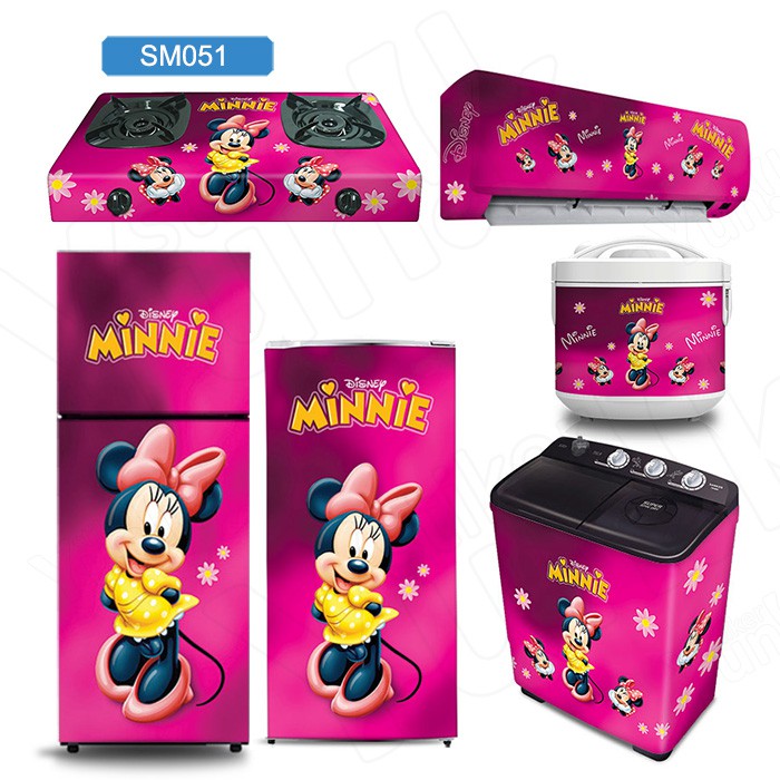 MESIN Sticker 1 & 2-door Refrigerator, Stove,, AC, Minnie Mouse Washing ...