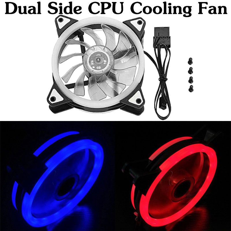 CPU Cooling Fan Case Fan Silent 120mm CPU Case Cooling Fan Dual Led ...