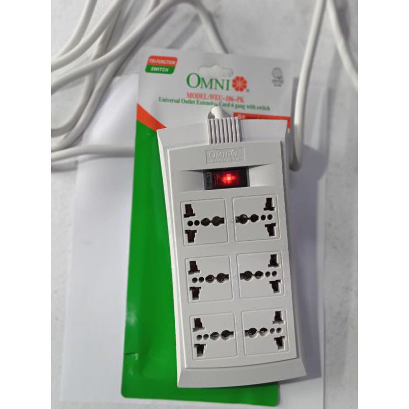Omni Extension Cord 6 -Gang Outlet with Switch | Shopee Philippines