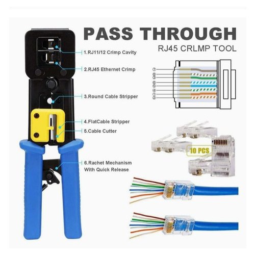 Pass through ethernet crimper store