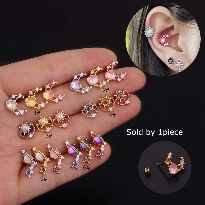 1piece Helix Conch Pinna Tragus Earrings Piercing 20G Cartilage ...
