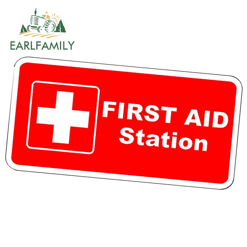 EARLFAMILY 13cm x 7.4cm First Aid Kit Vinyl Car Wrap Stickers ...