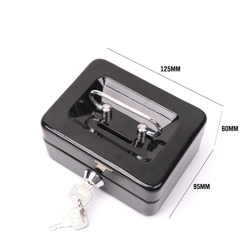 Cash box with lock, metal cash box, 100% safe, black, full size ...