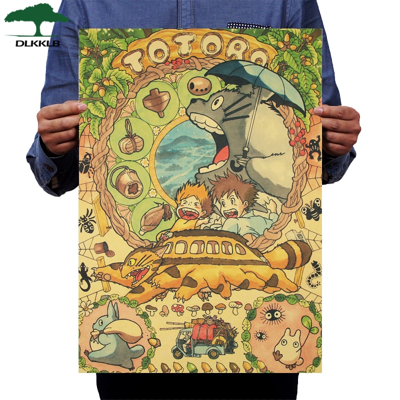 DLKKLB Tonari no Totoro Hayao Miyazaki Vintage Poster C Style Classic ...