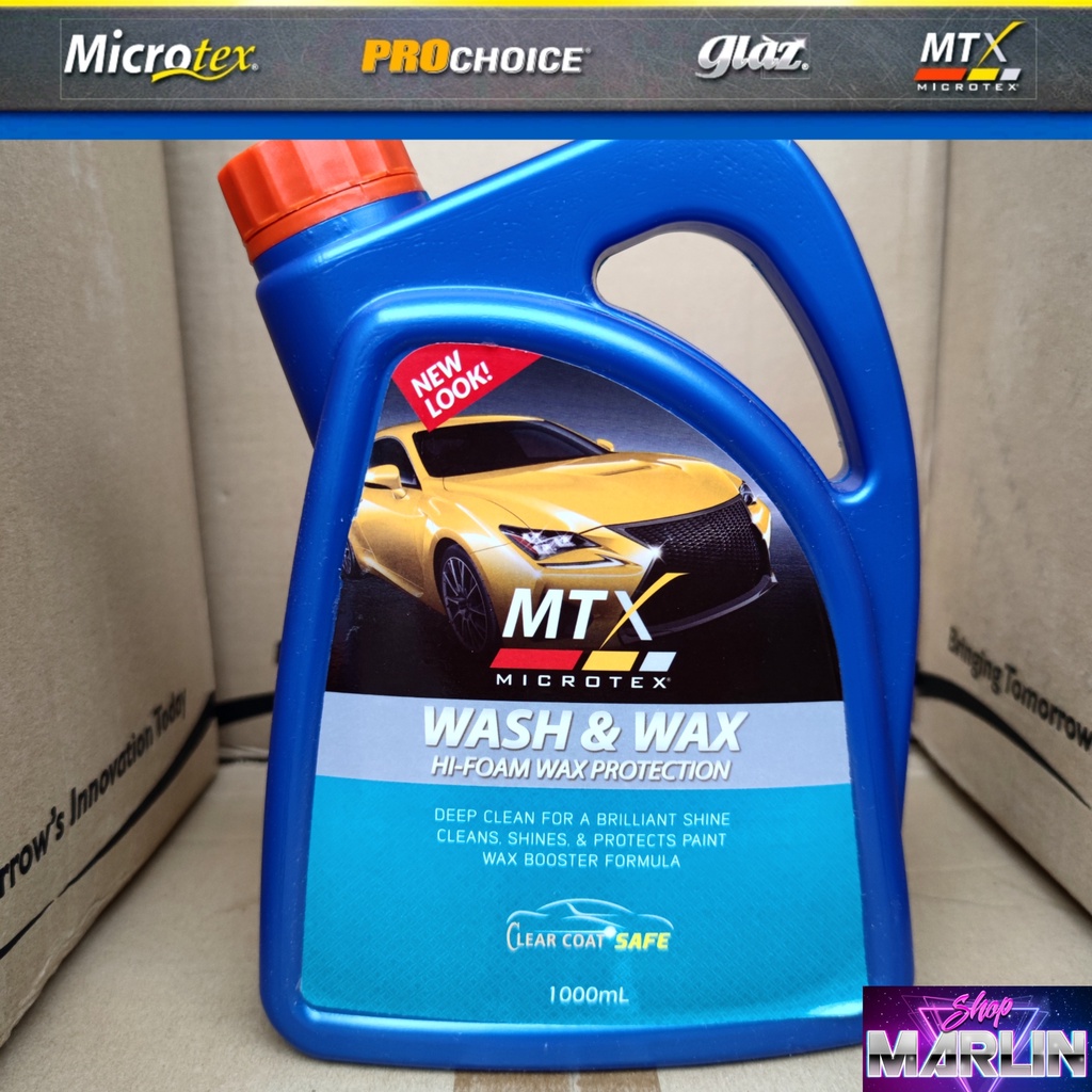 Microtex MTX Car Shampoo Wash and Wax 1Liter 1000ml | Shopee Philippines