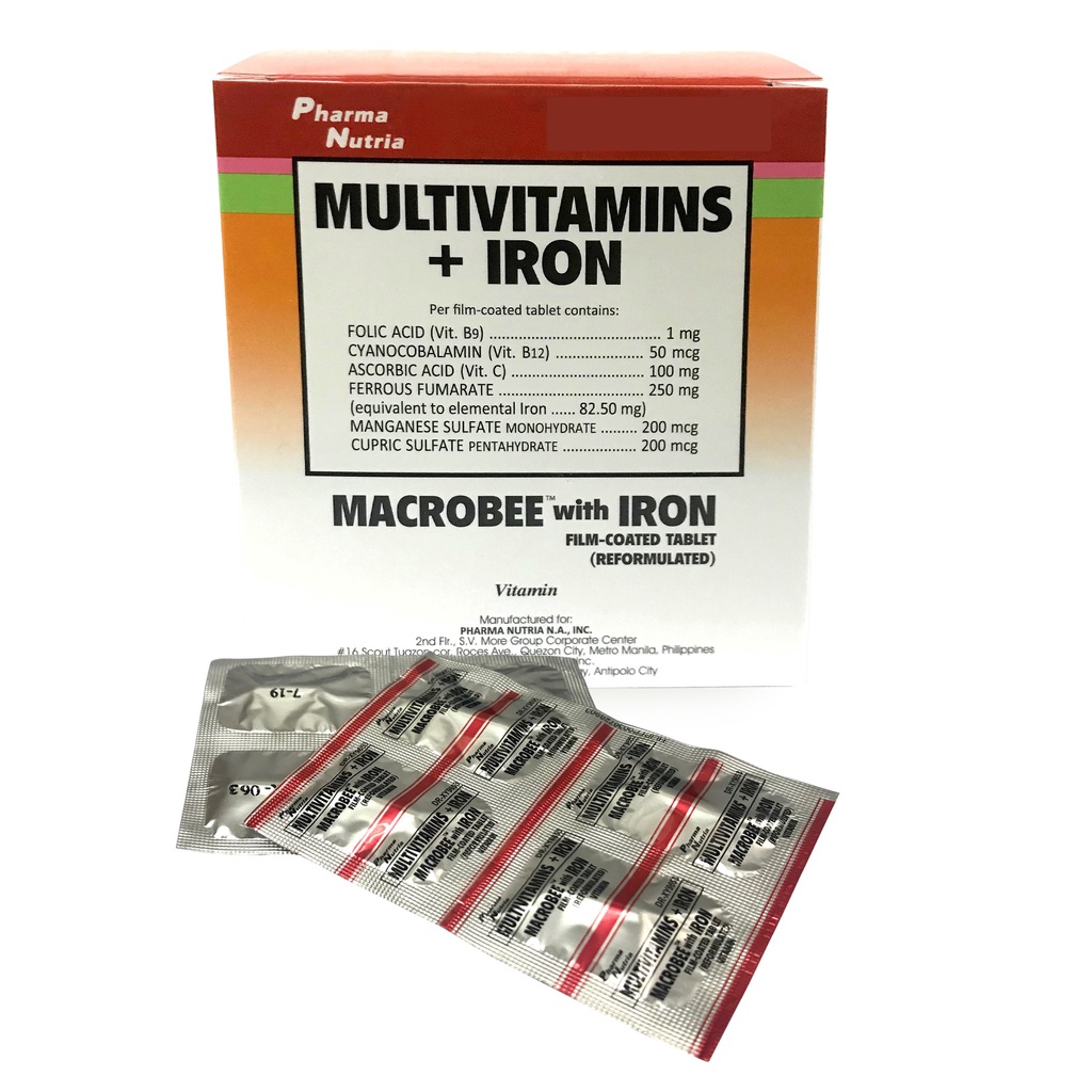 PHARMA NUTRIA Macrobee Multivitamins + Iron Tablet (sold per tablet ...