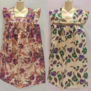 FLORAL Cotton Duster Embroidery Dress Pambahay Pantulog Summer Smocking ...