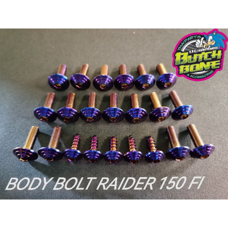 HENG BODY BOLT SPIRAL RAIDER 150 CARB/FI (GOLD-WHITE GOLD-TITANIUM ...