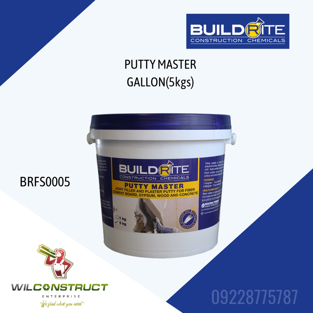 BUILDRITE PUTTY MASTER JOINT FILLER & PLASTER PUTTY GALLON(5kgs ...