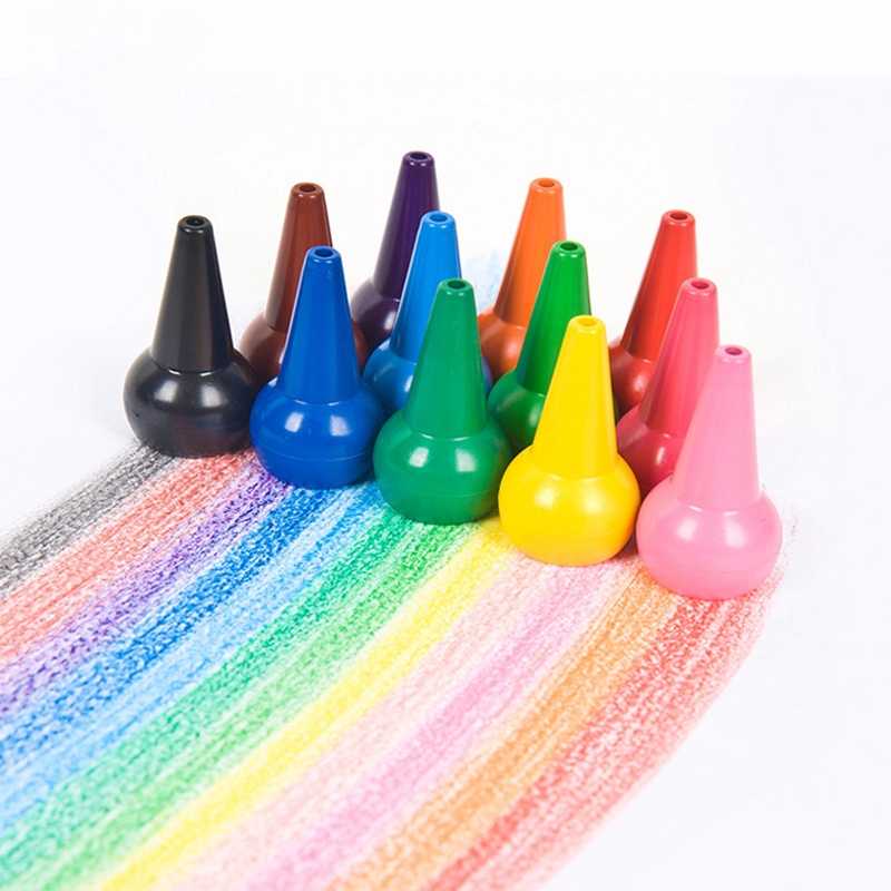 BY 12 Color Children Safe Edible Finger Washable Crayons Painting ...